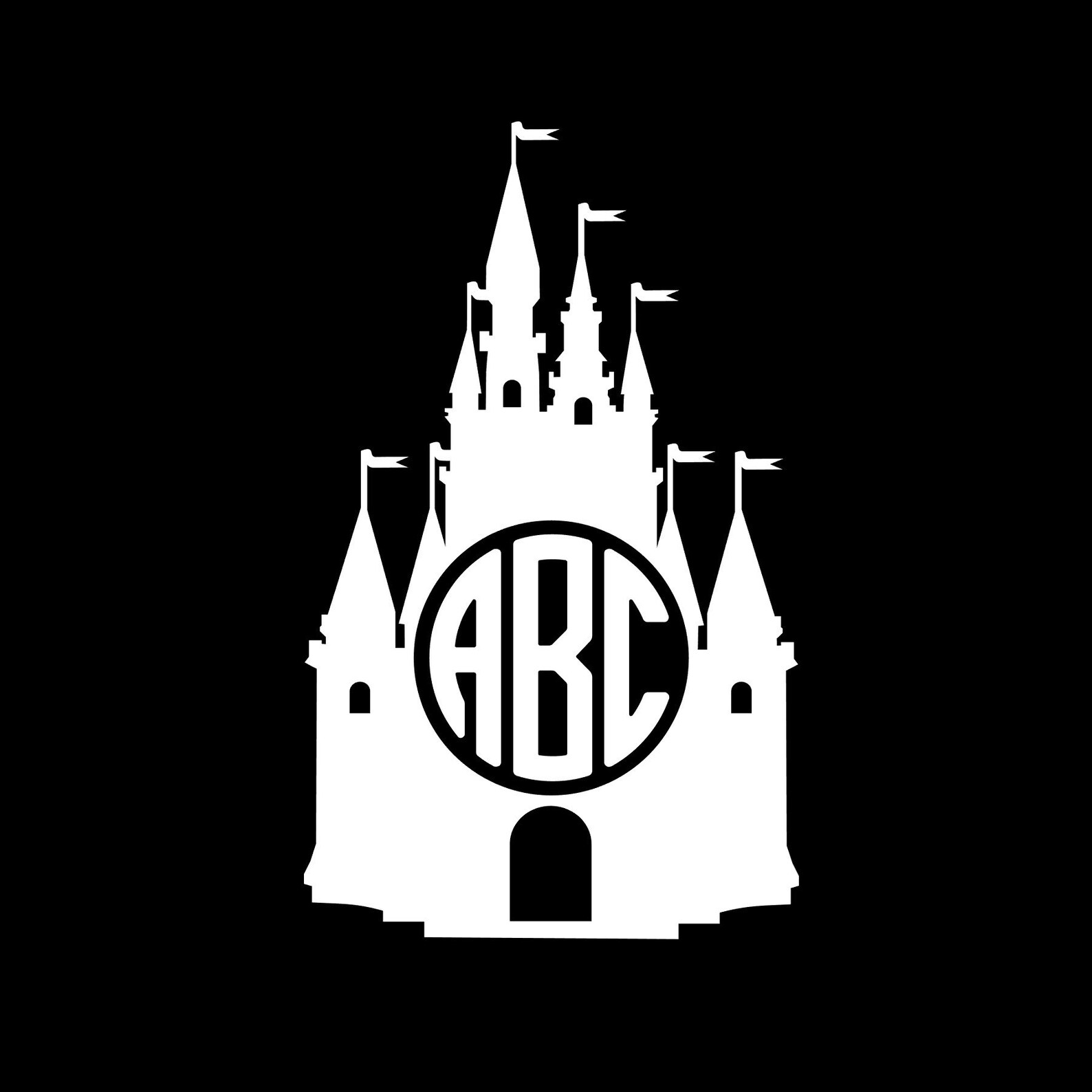 Monogram Castle Decal, Car Sticker, Princess Decal, Custom Sticker ...