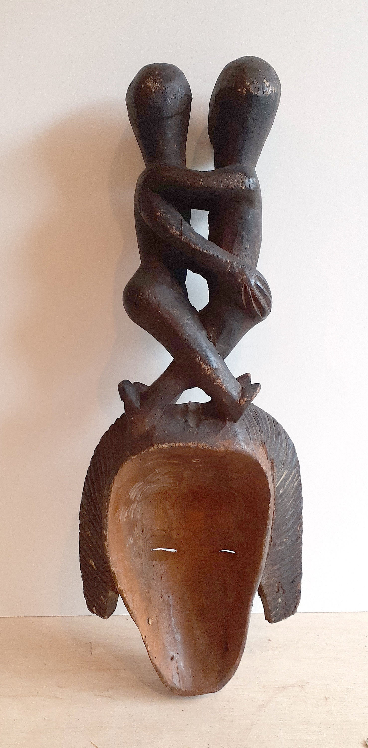 Punu Mask With Embracing Figures - Etsy