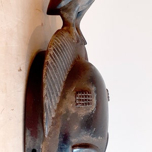 Baule Carved Wooden Mask With Bird Crest - Etsy