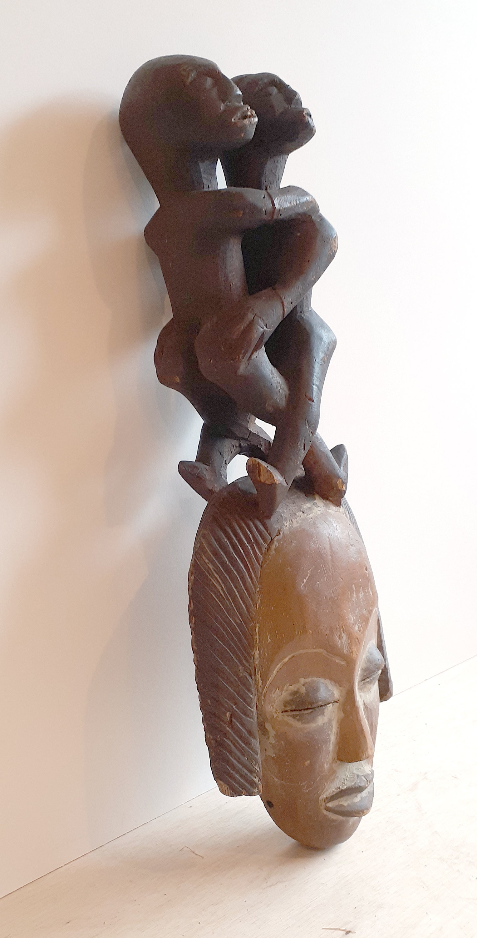 Punu Mask With Embracing Figures - Etsy