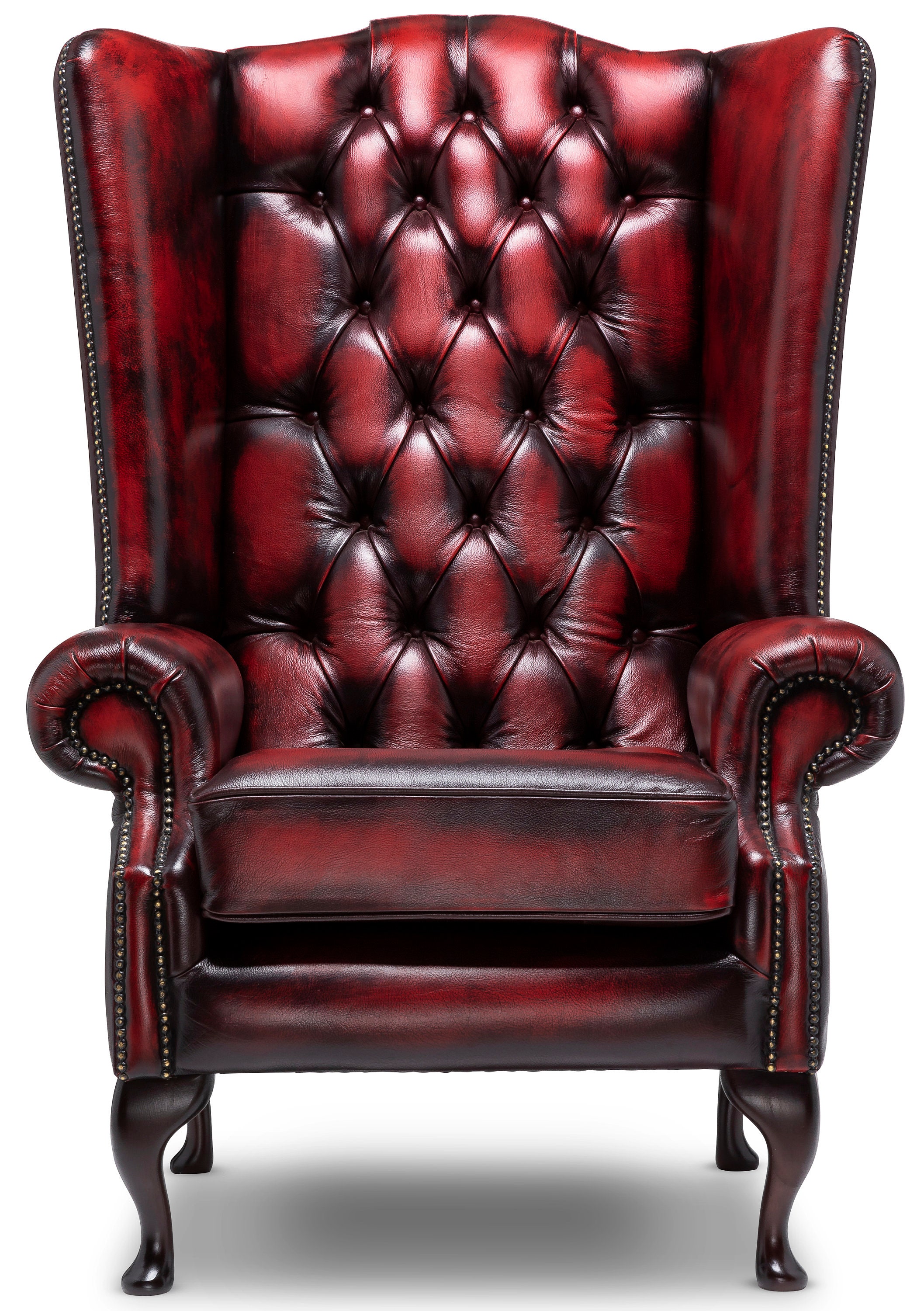 Chesterfield Extra High Back Wing Chair in Antique Oxblood - Etsy UK