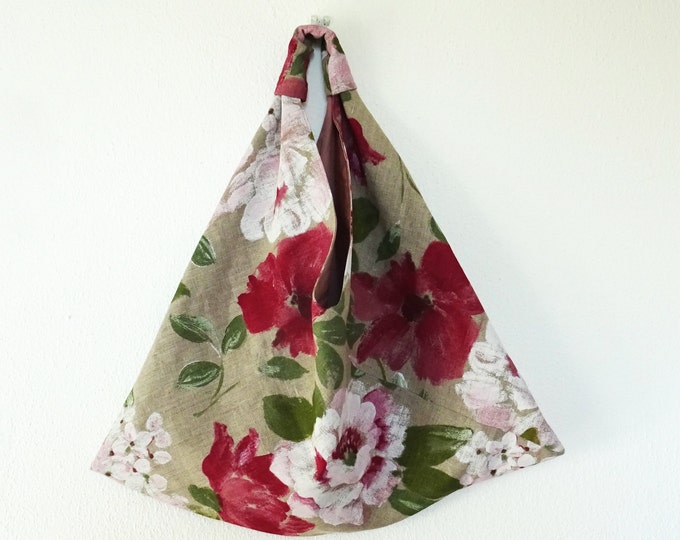 MAGNIFICENT FLOWERS BAG: One of a Kind Origami Bag, Floral Pattern ...