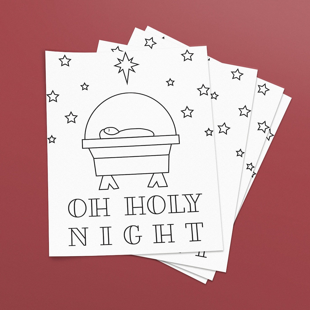 Christmas Coloring Page - Oh Holy Night - Children's Coloring Page ...