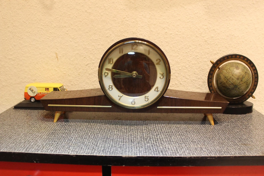 VEB Halle Small Buffet Clock Mantel Clock Mcm 70s Vintage DDR Quartz ...