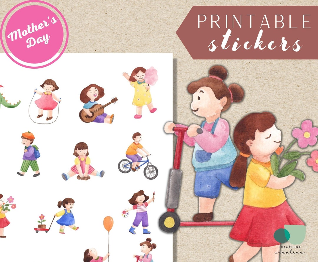 Printable Planner Stickers Instant Download 8.5x11 In, Mother's Day ...