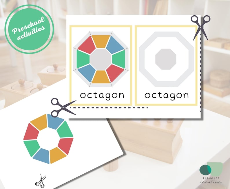 Preschool Shape Cards, Shape Matching Flashcards, Montessori Cards for ...