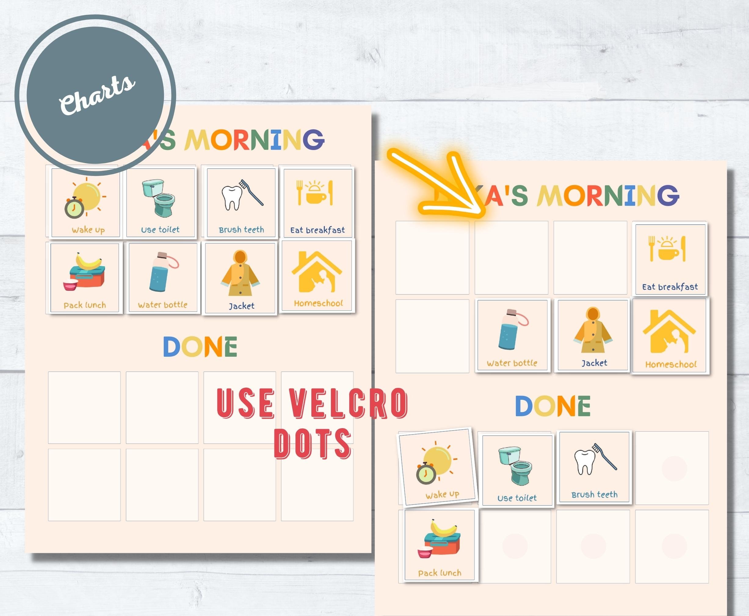 Morning Routine Chart for Toddlers, Custom Kids Routine Chart, Editable ...