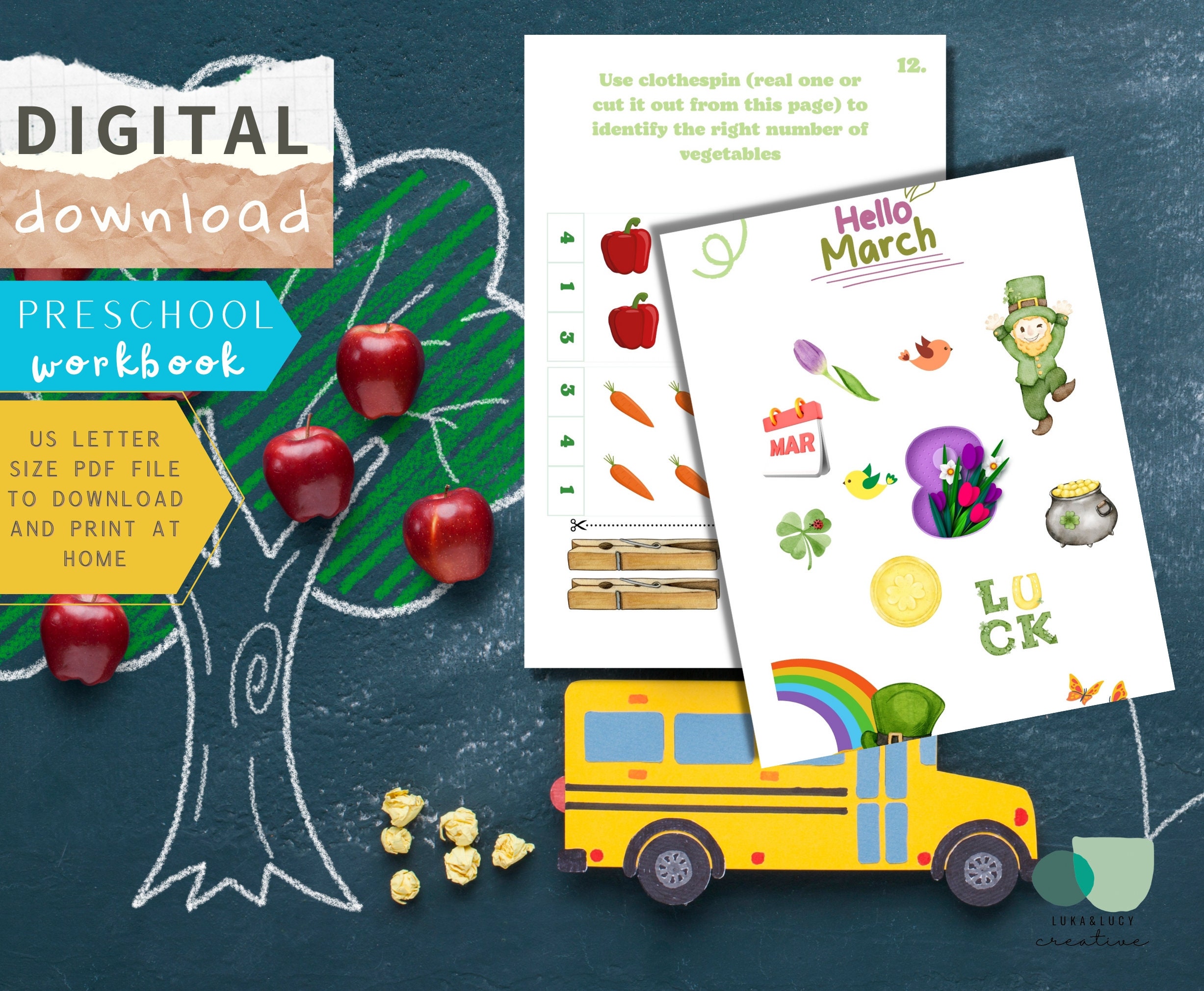 March Preschool Workbook, Fun and Easy Preschool Activities Printable ...