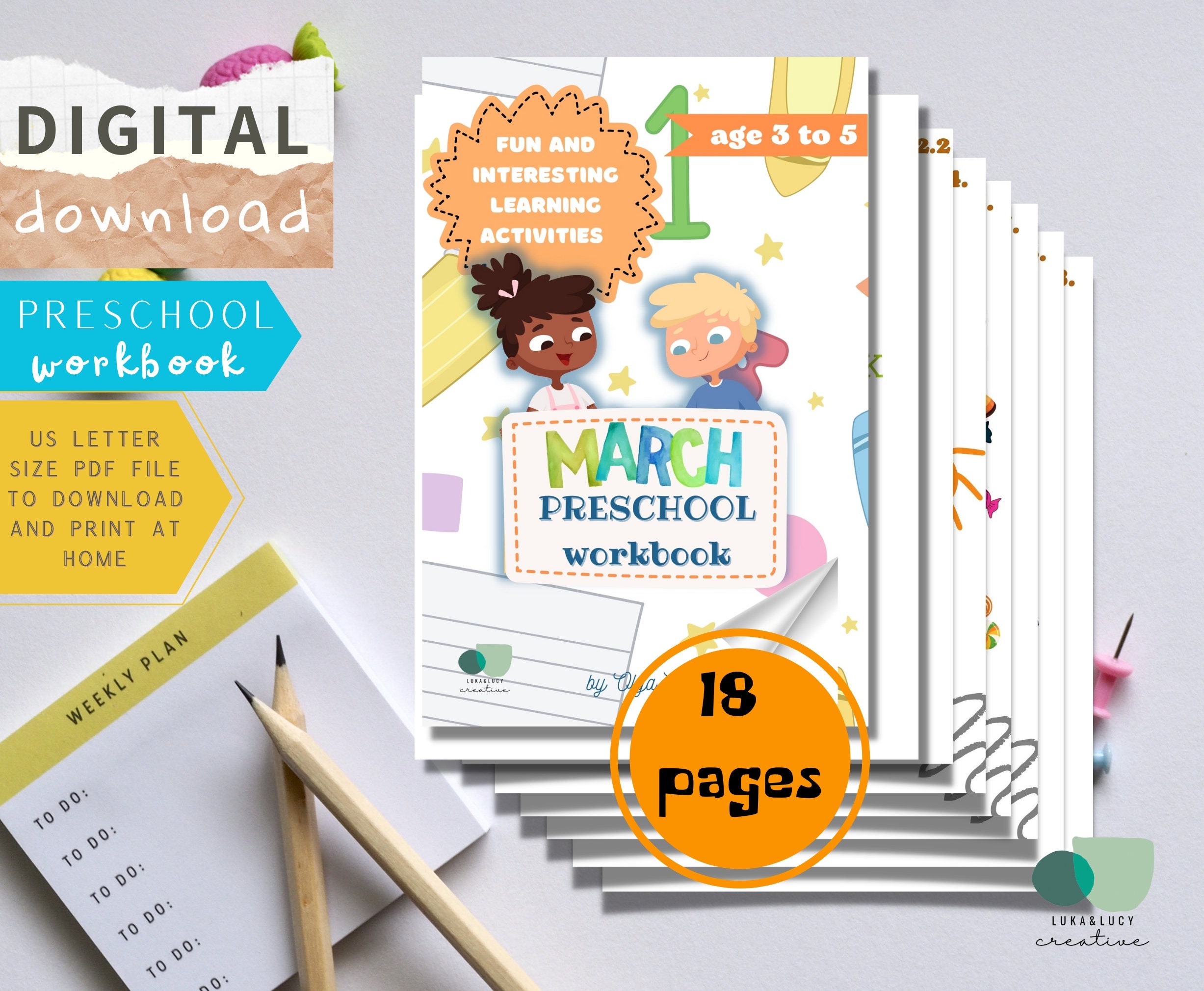 March Preschool Workbook, Fun and Easy Preschool Activities Printable ...