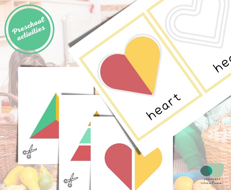 Preschool Shape Cards, Shape Matching Flashcards, Montessori Cards for ...