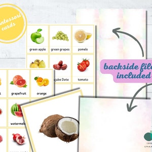 FRUITS (real Pictures), 51 Montessori Cards, Flashcards Pdf Printable ...