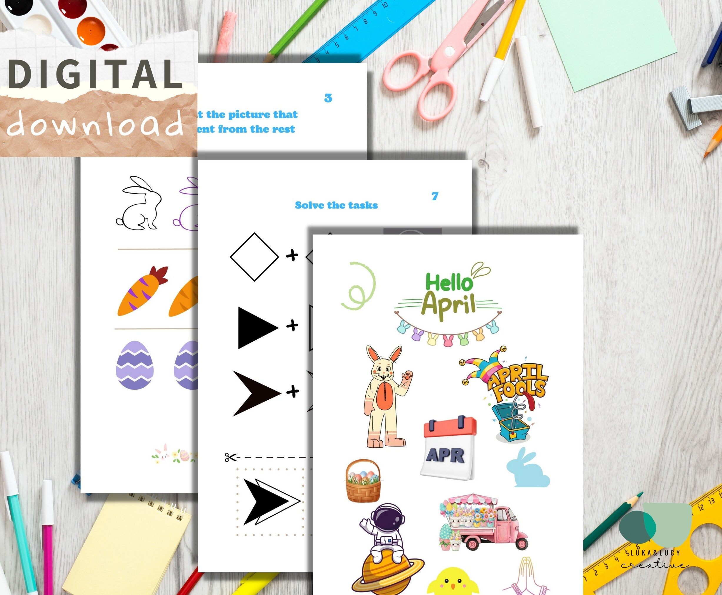 April Preschool Workbook, Fun and Easy Preschool Activities Printable ...