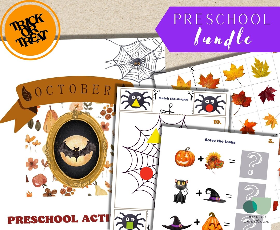 Halloween Preschool Bundle, Fall Preschool Activities Printable ...