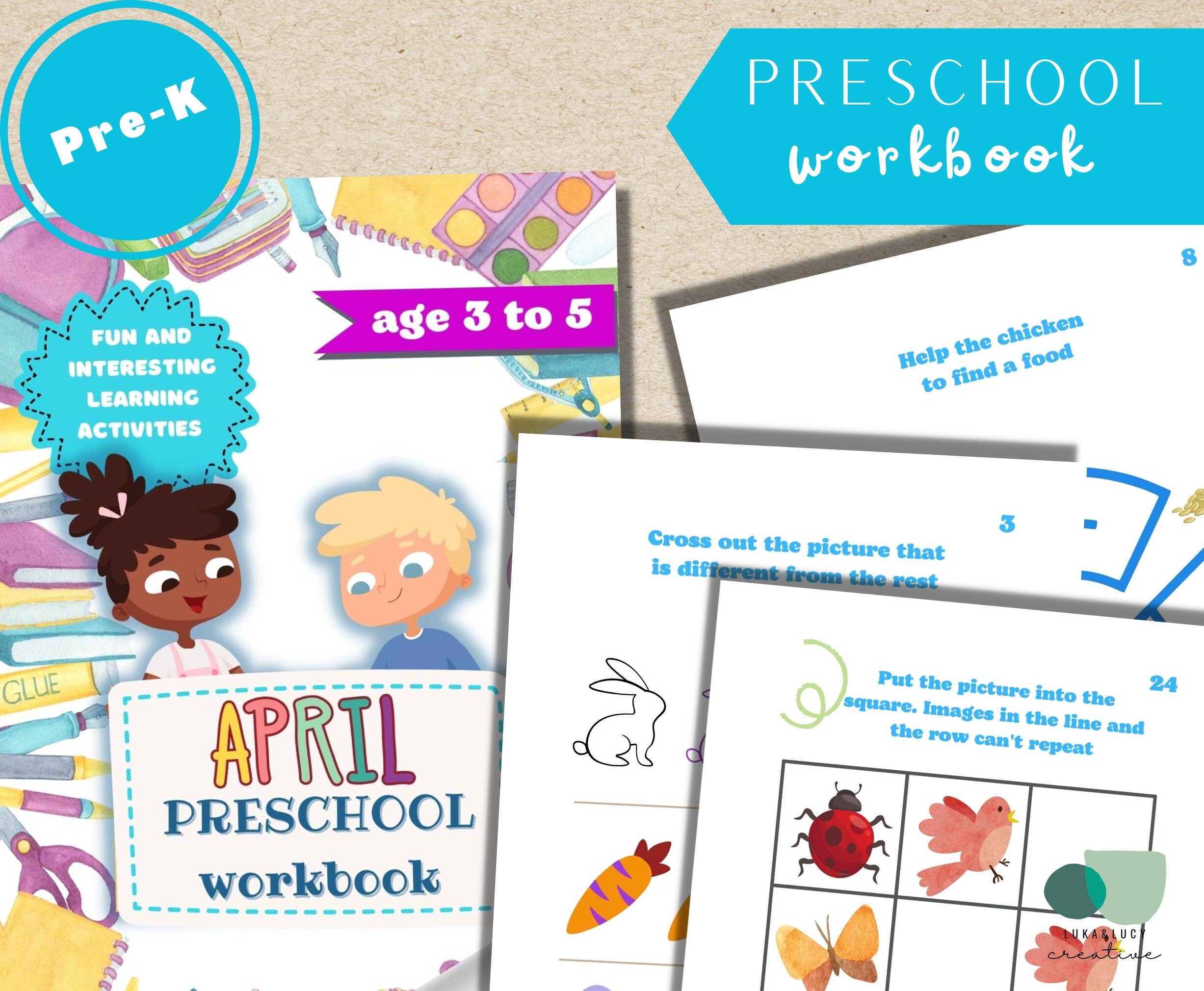 April Preschool Workbook, Fun and Easy Preschool Activities Printable ...