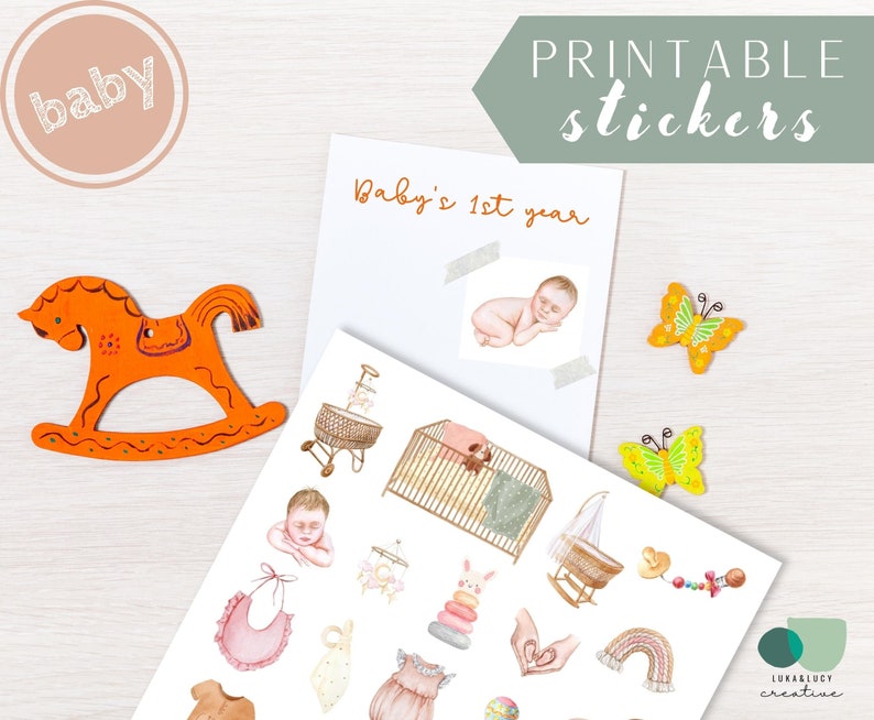 Printable Planner Stickers Instant Download 8.5x11 In, Baby Shower ...