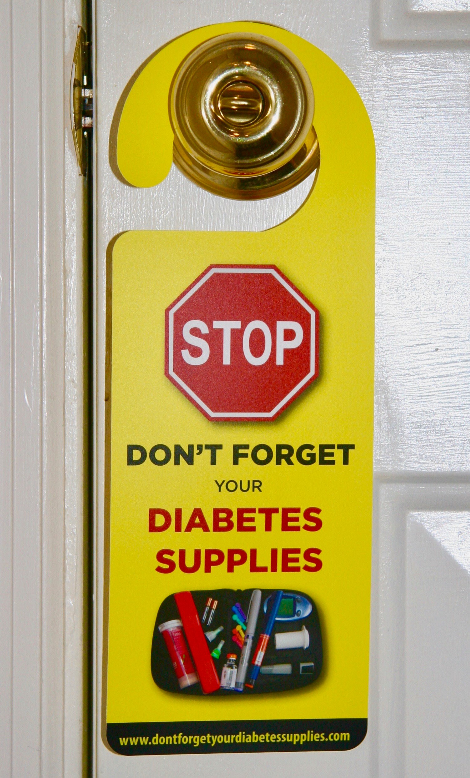 Diabetes Supplies DOOR HANGER/ SIGN Reminder: (1) - Etsy