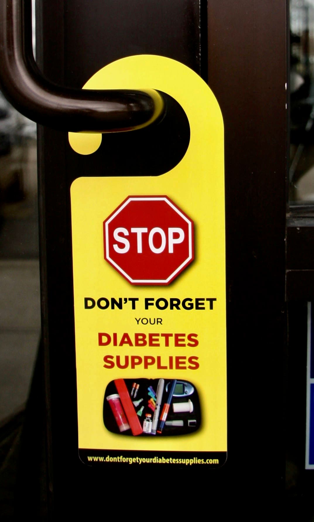 Diabetes Supplies DOOR HANGER/ SIGN Reminder: (1) - Etsy