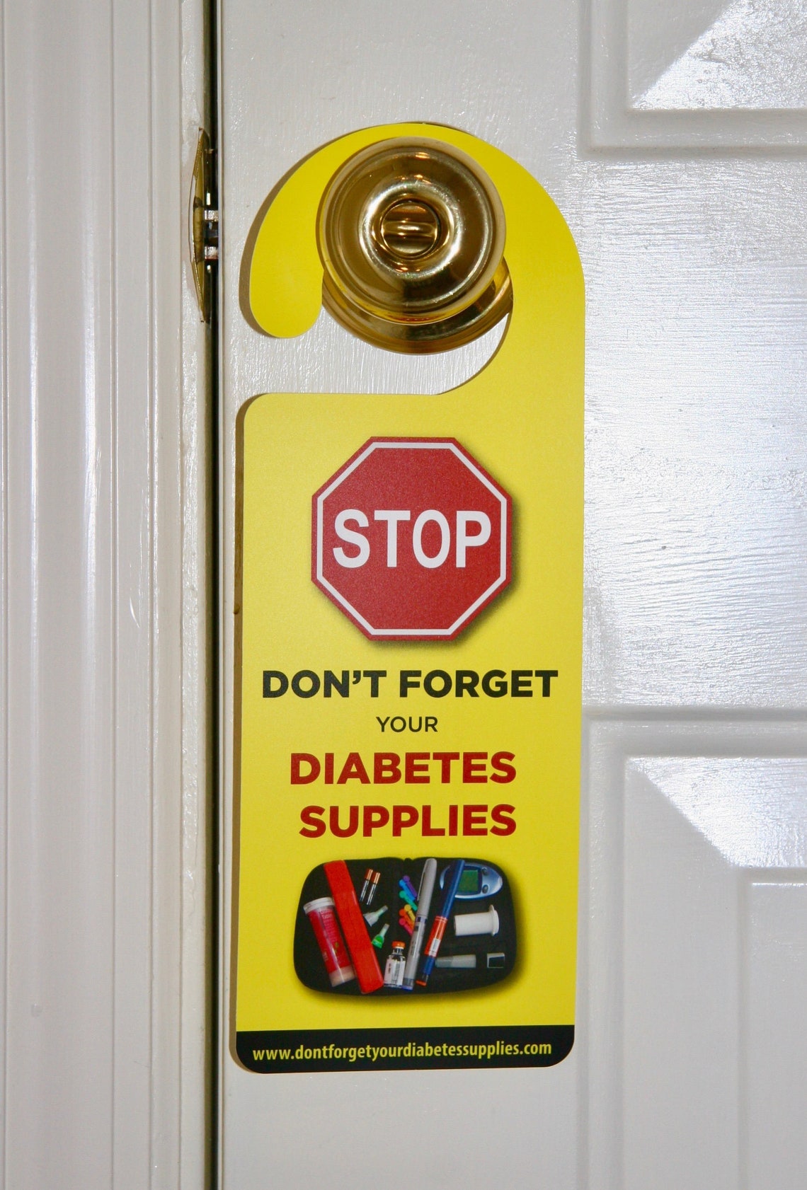Diabetes Supplies DOOR HANGER/ SIGN Reminder: (1) - Etsy