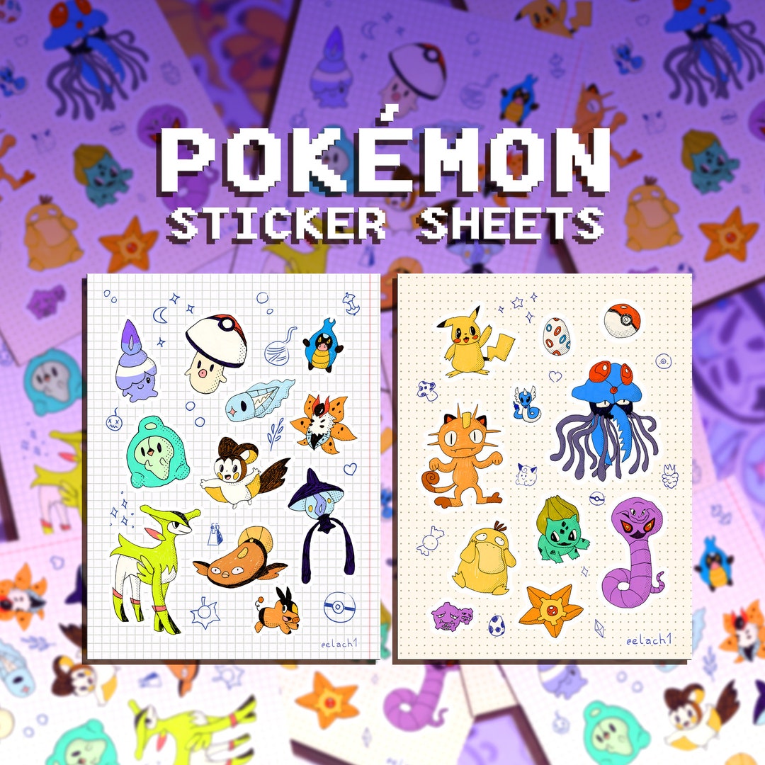 Waterproof Pokemon Sticker Sheets - Etsy