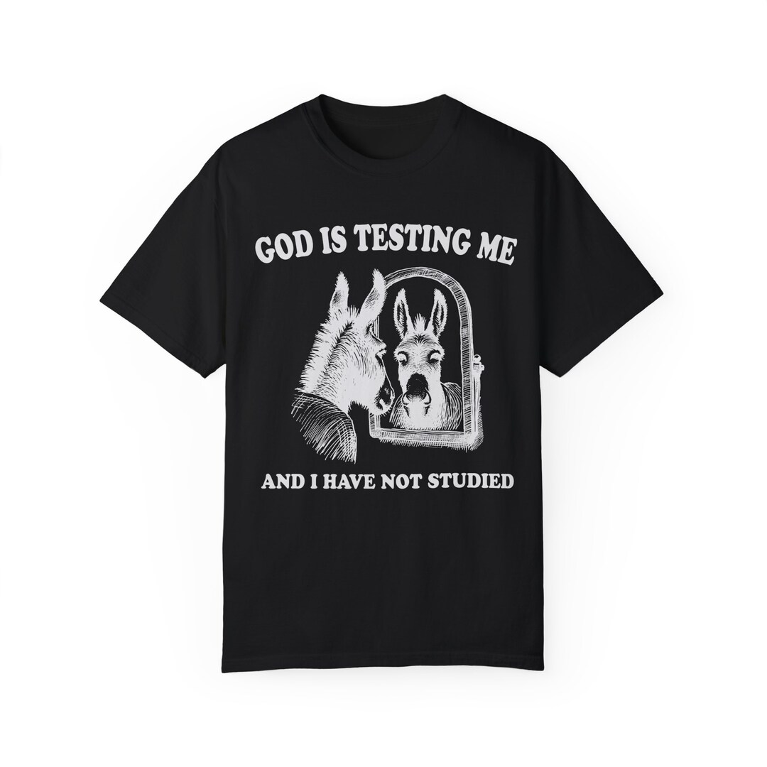 God is Testing Me Shirt Donkey Shirt Meme Shirt Gen Z Shirt Weirdcore ...