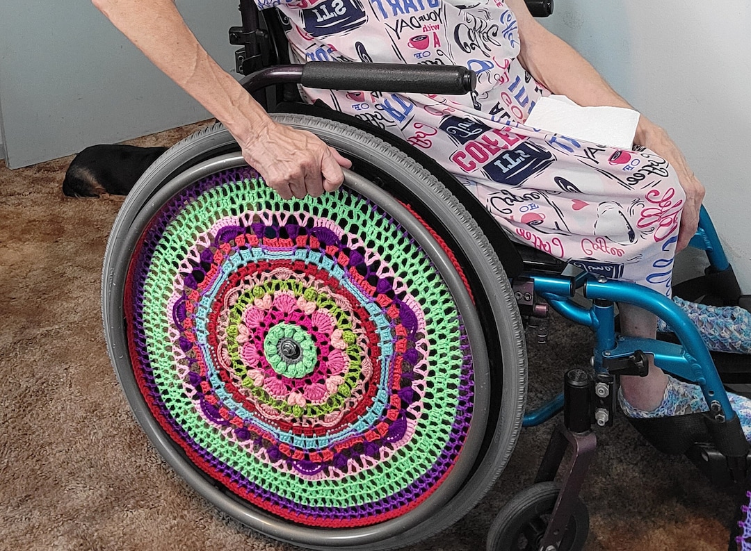 24" - 1 (one) Wheelchair Wheel Cover Ready to Ship for Free Spoke Cover ...