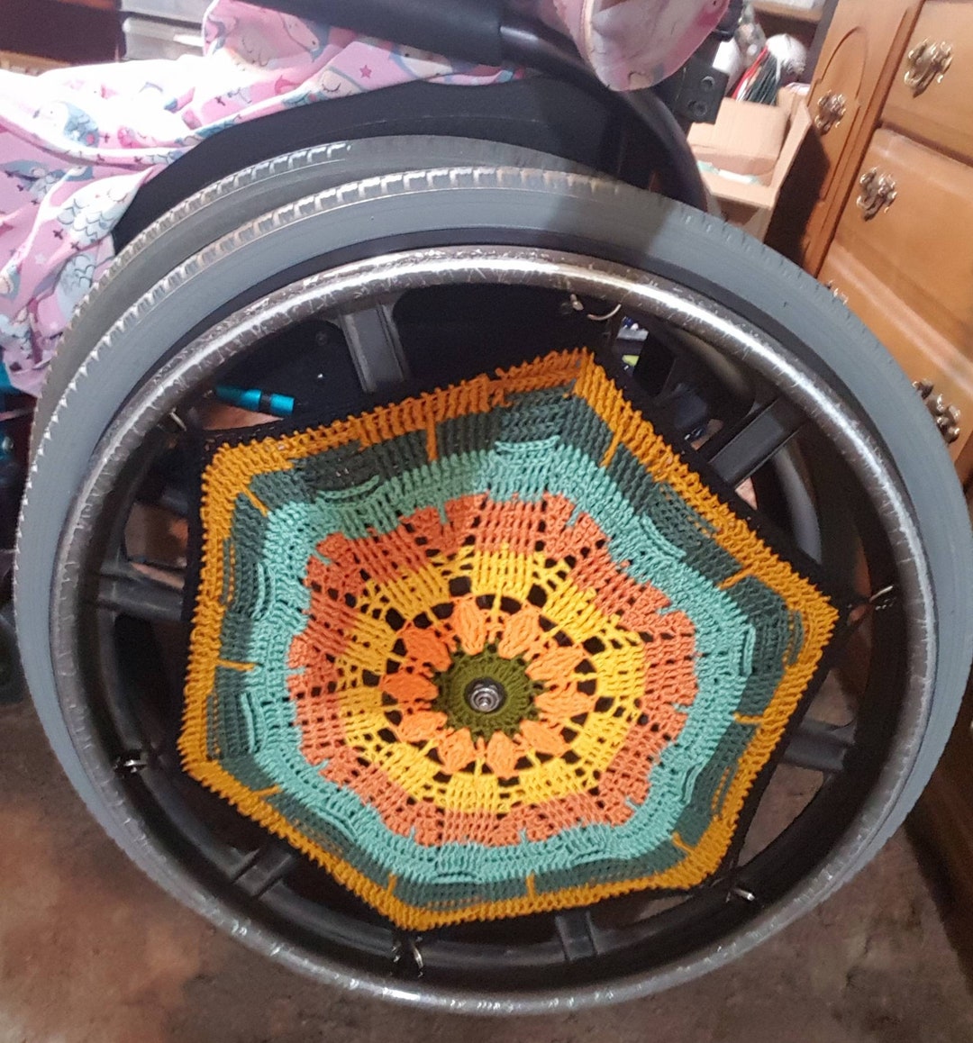 1 (one) Wheelchair Wheel Cover Ready to Ship Spoke Cover Wheel Wall ...