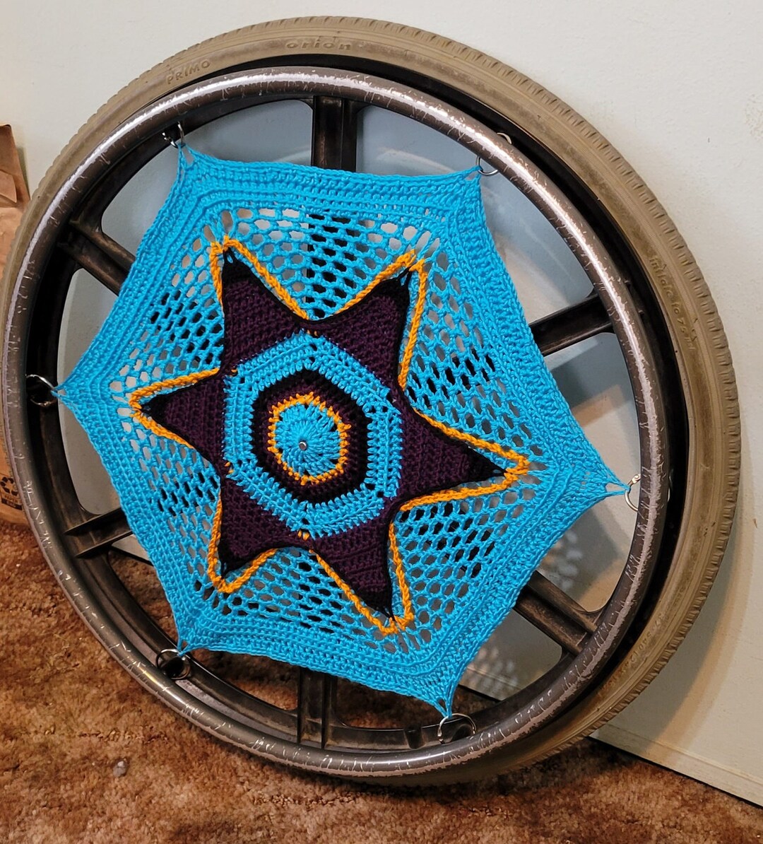 1 (one) Wheelchair Wheel Cover Ready to Ship Spoke Cover With Rings ...