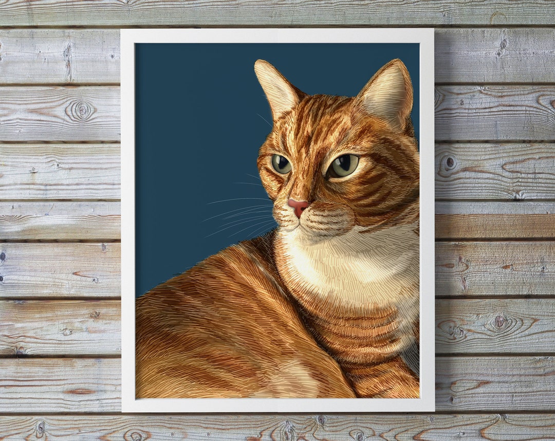 Tabby Cat Illustration // 8x10 Digital Print // Instant Download ...