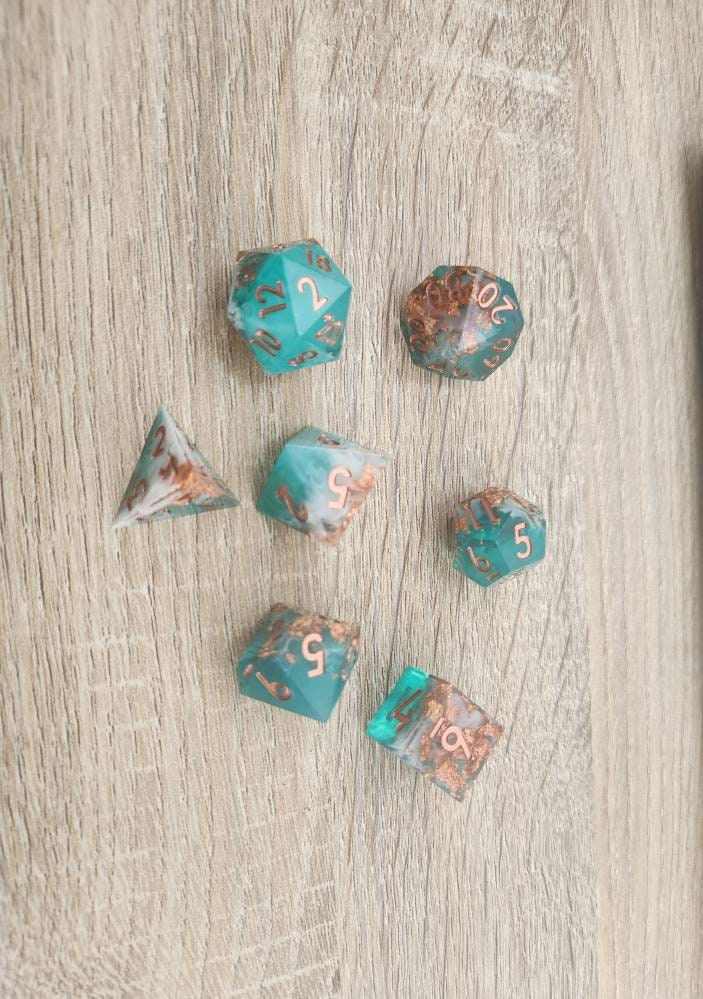 PREMIUM Oversized Ocean Dice DND Sharp Edge Resin - Etsy