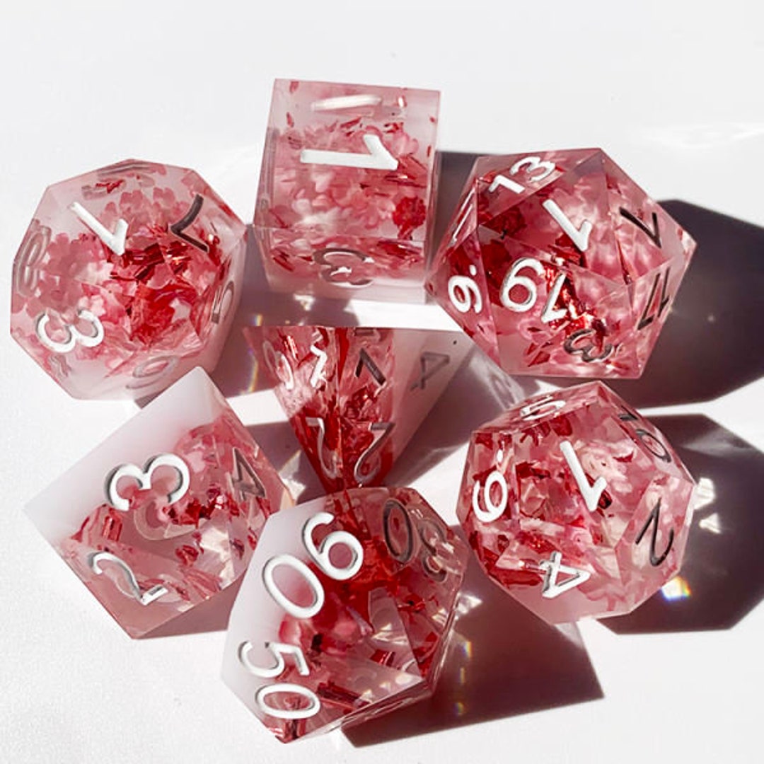 Gorgeous Pink Flora Sharp Edge Resin Dnd Dice - Etsy