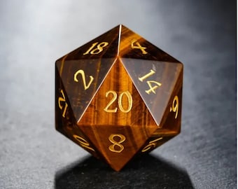 Full Set Yellow Tiger's Eye Stone Polyhedral Dice Set Set Dungeons and ...