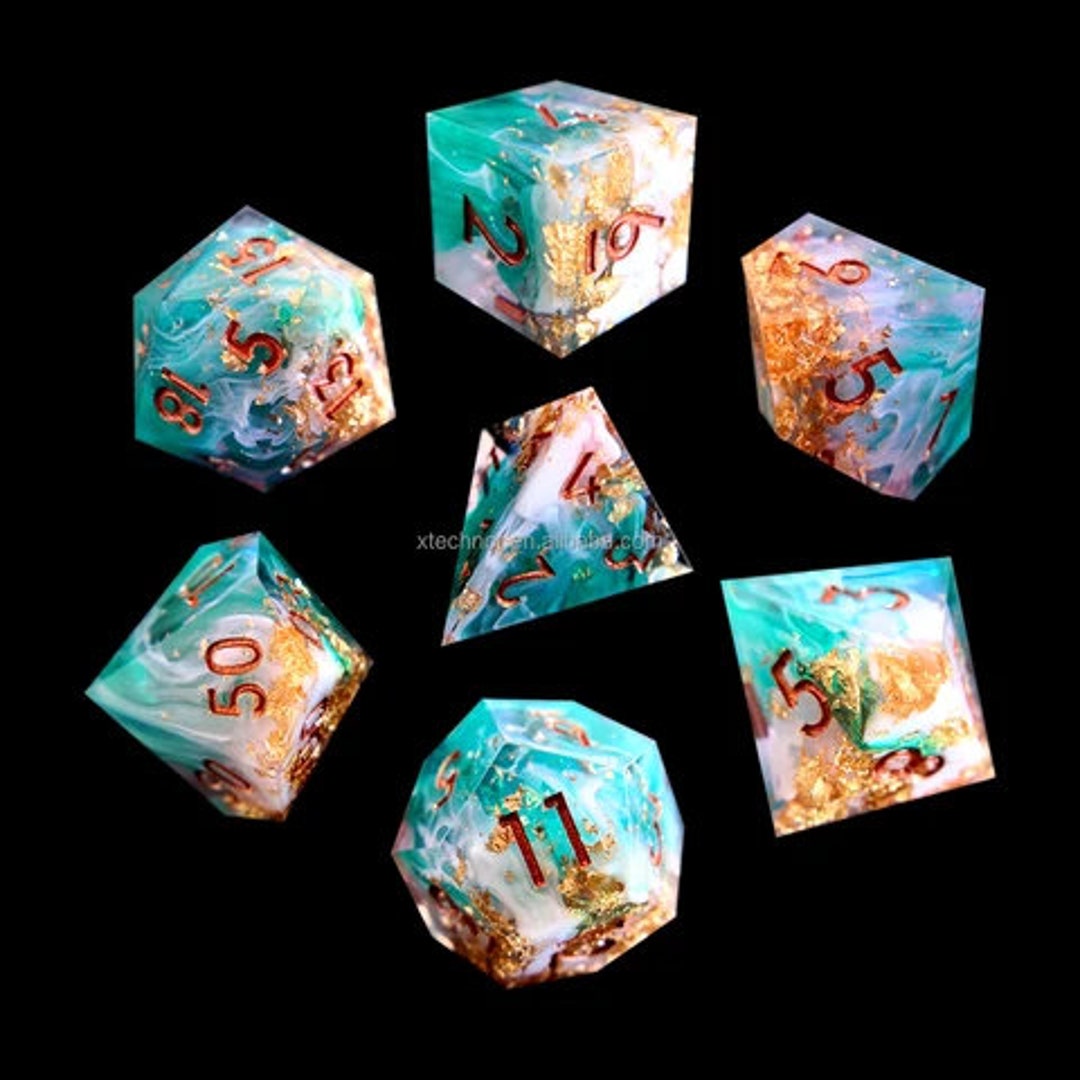 PREMIUM Oversized Ocean Dice DND Sharp Edge Resin - Etsy
