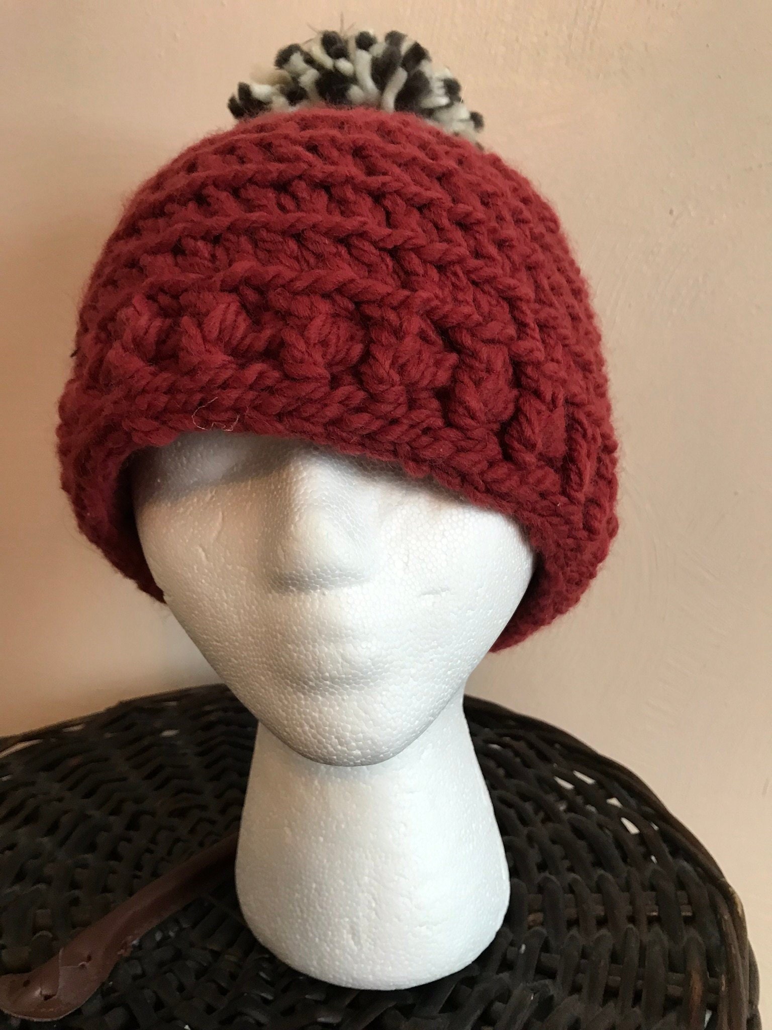Maroon Woman’s Tossel Cap - Etsy