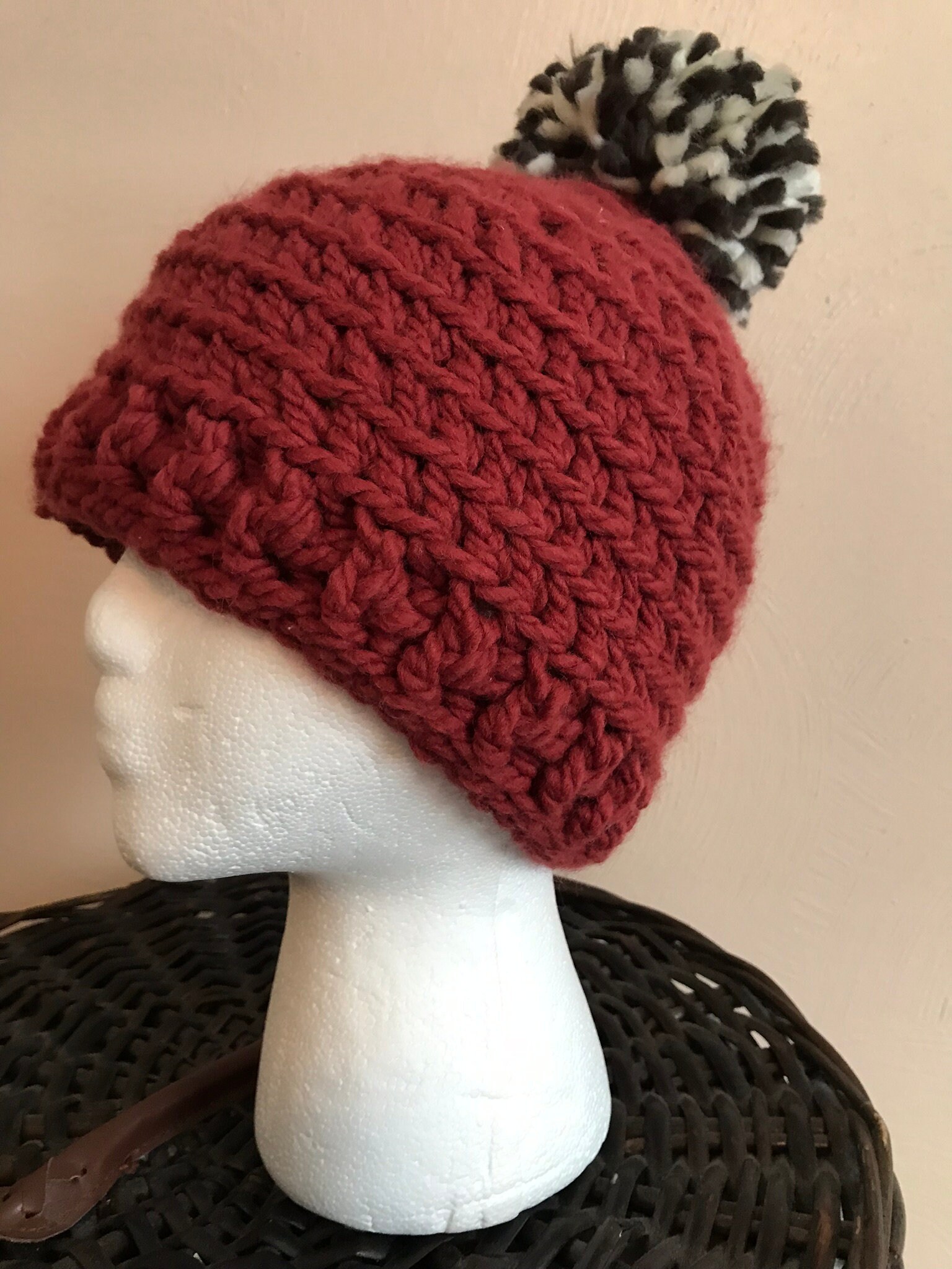 Maroon Woman’s Tossel Cap - Etsy