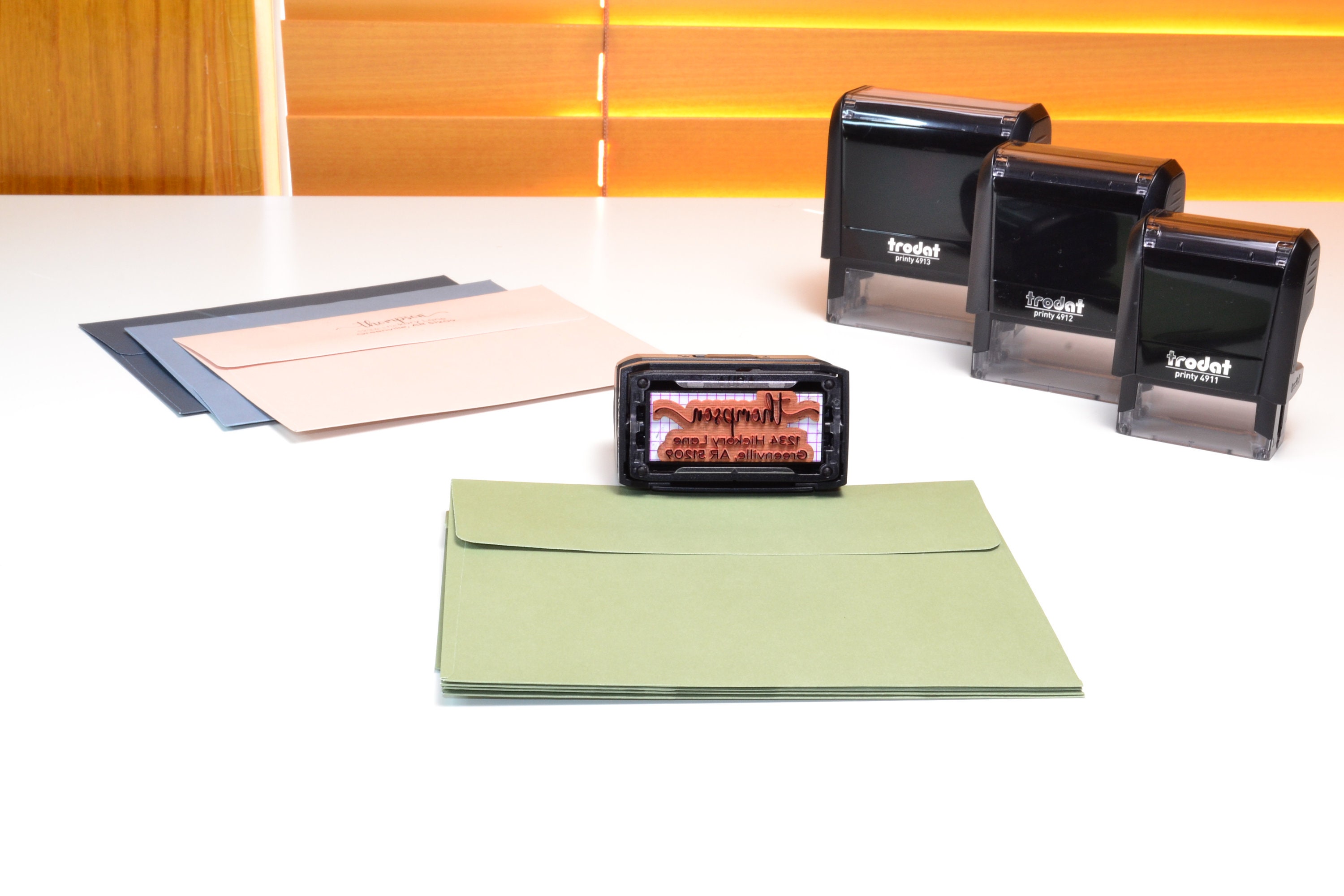 Return Address Stamp Custom Self-inking Stamp With up to Three Lines ...