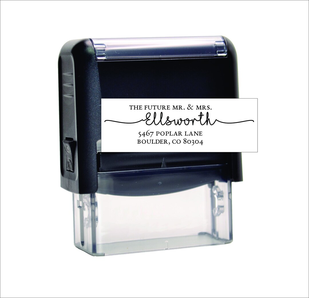 Classic Future Mr. & Mrs. Return Address Stamp | Custom Self-inking ...
