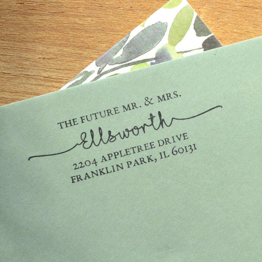 Classic Future Mr. & Mrs. Return Address Stamp | Custom Self-inking ...