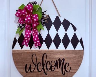 Welcome Door Sign | Door Hanger - Etsy