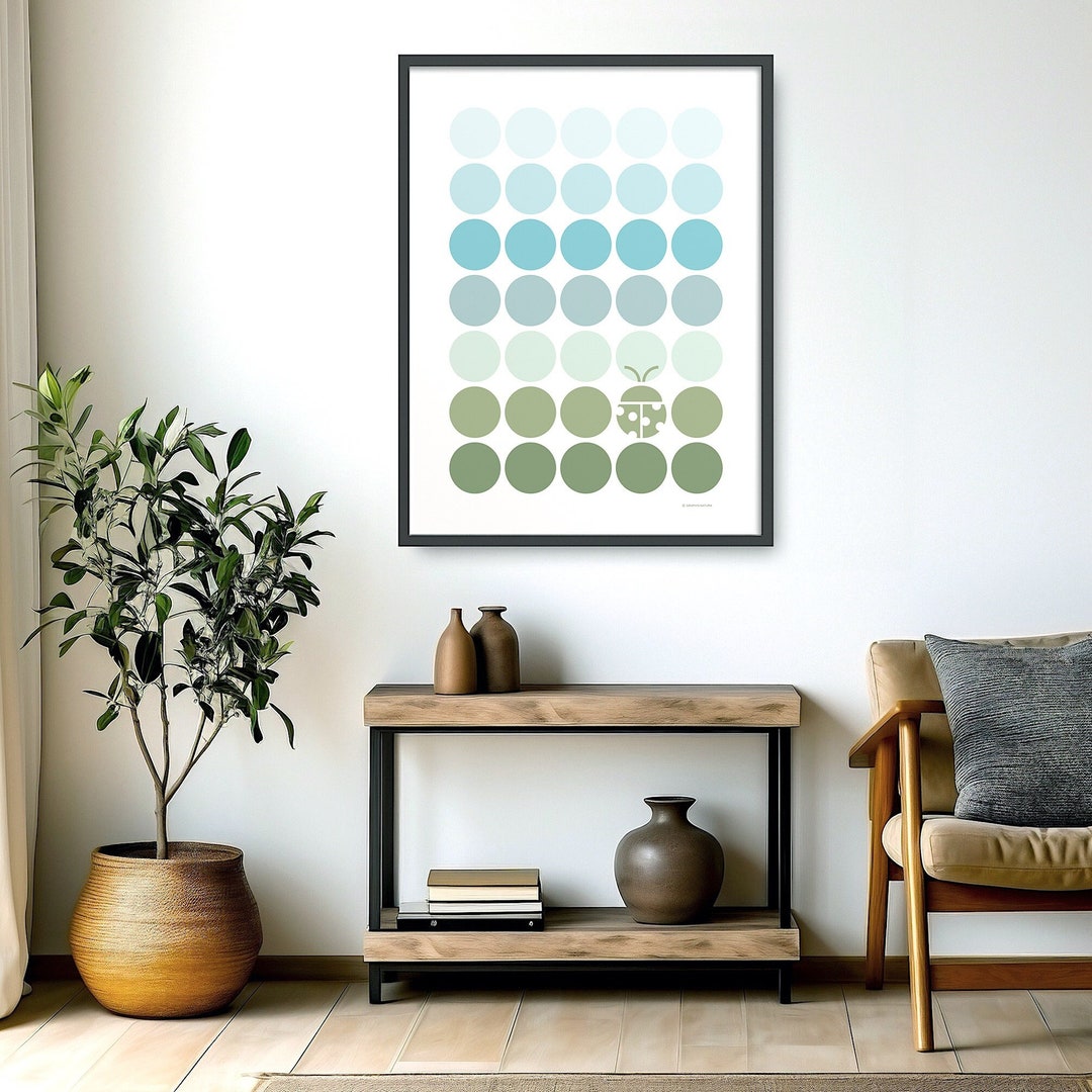 Ladybug Art Print, Minimalist Ladybug Poster, Blue Ladybug Wall Art ...