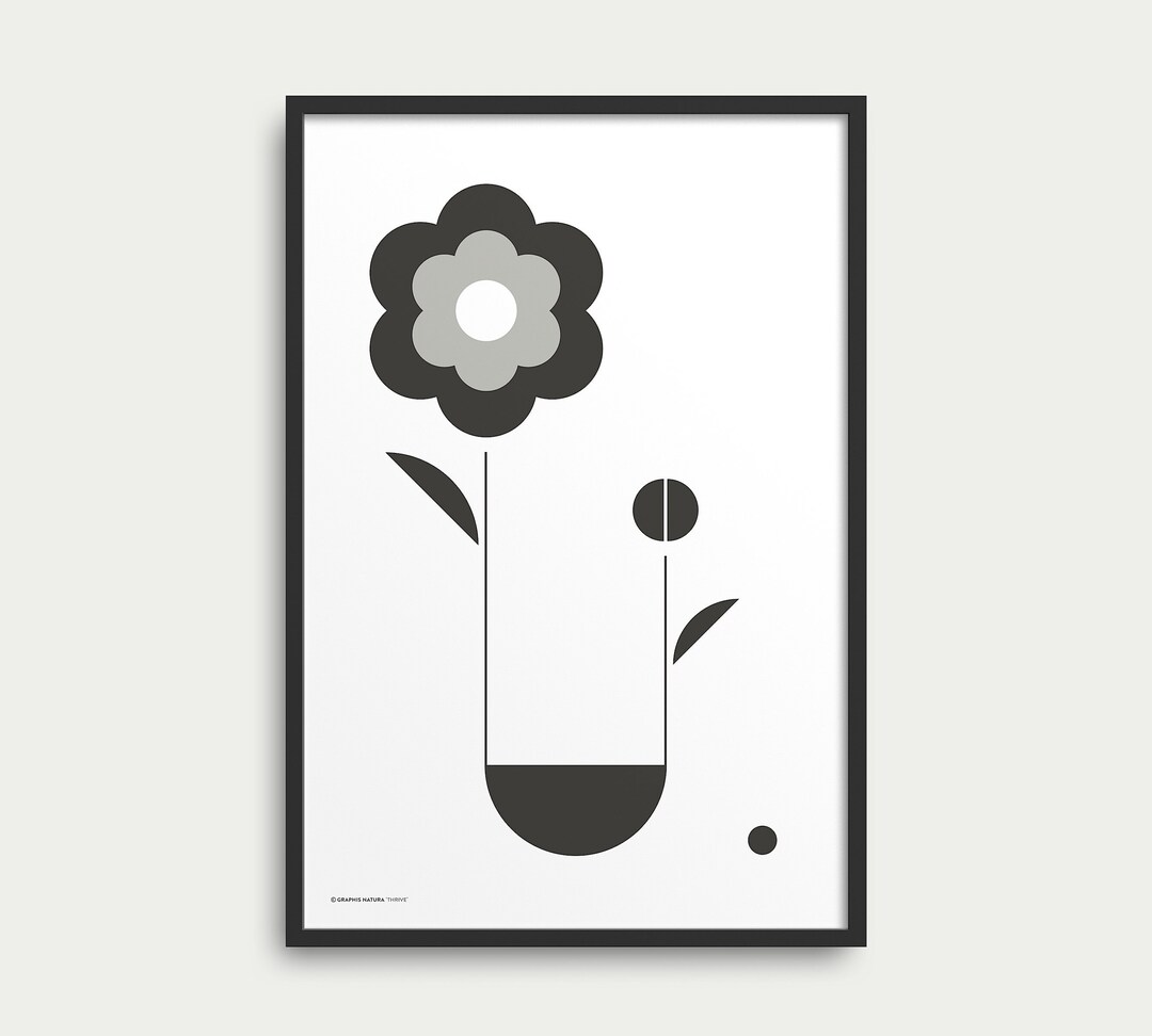 Mod Flower Pop Art Minimalist Flower Print Thrive Black Etsy mod-flower-pop-art-minimalist-flower-print-thrive-black-etsy