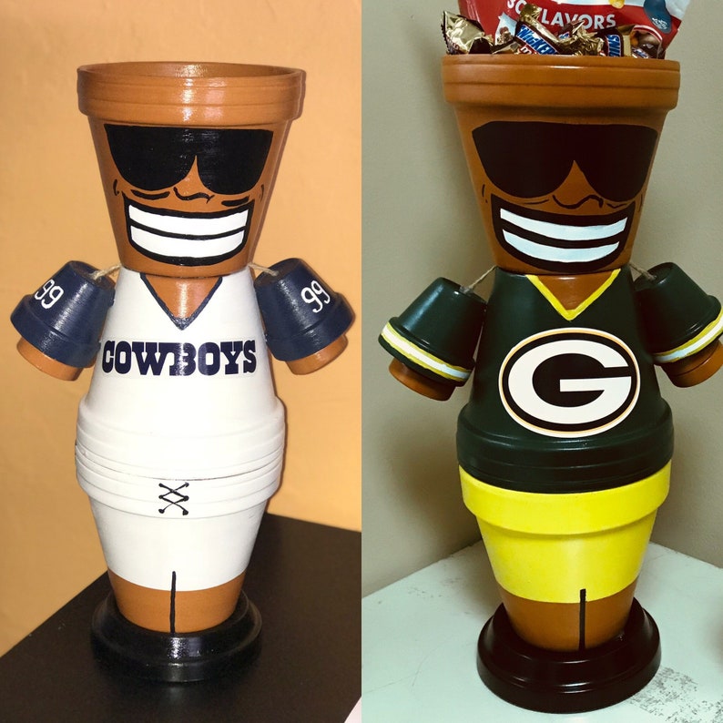 Football Pot People - Etsy