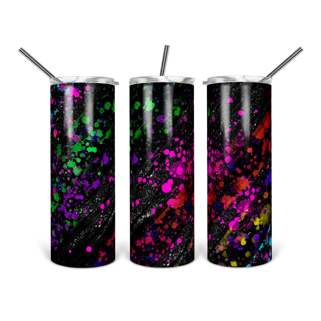 Neon Splatter Sublimation PNG Digital Download Digital Design Tumbler ...