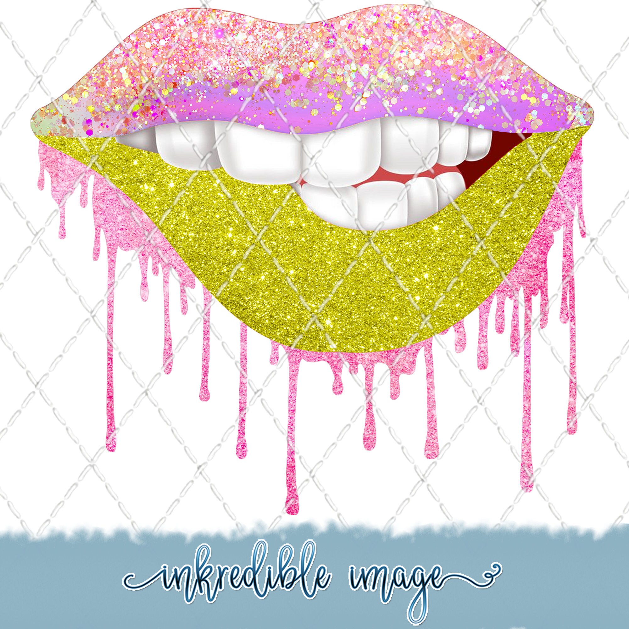 Pink Sequin Glitter Lips Sublimation PNG Digital Download | Etsy