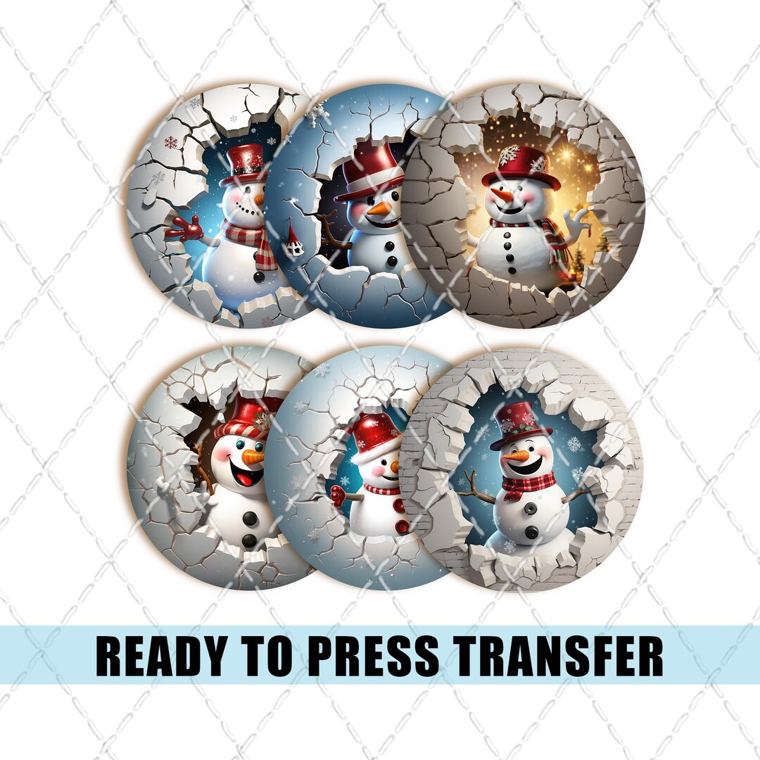 3D Snowman Sublimation Transfer - Ready to Press - Coaster/ornaments - Etsy