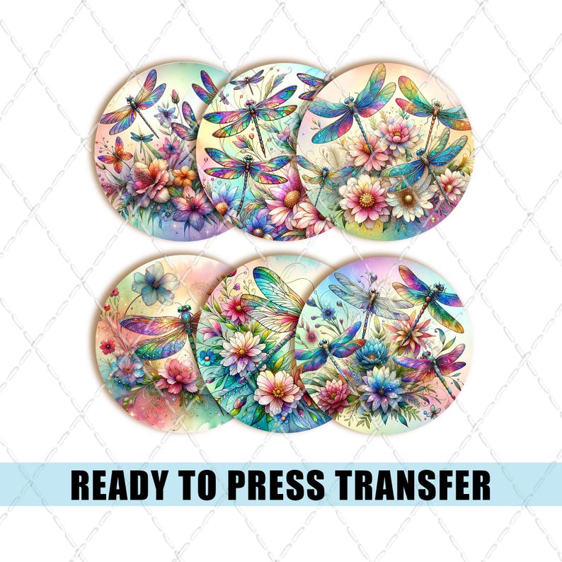 Dragonfly Coaster Sublimation Transfer - Ready to Press - Coaster ...