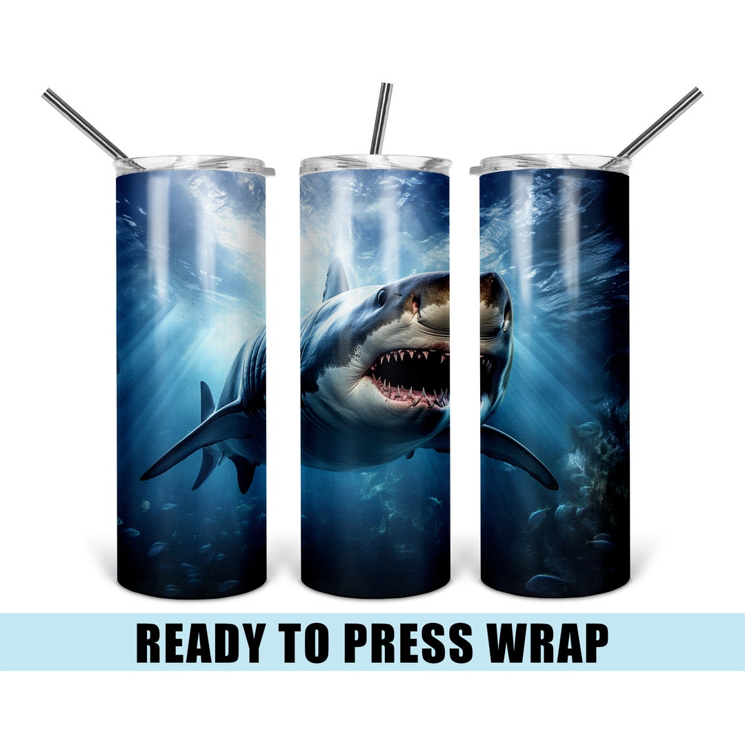 Shark - Tumbler Sublimation Transfer - Ready to Press - Heat Transfer ...
