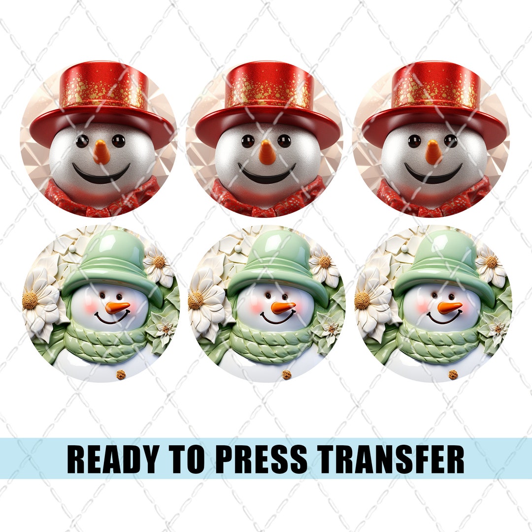 3D Snowman Sublimation Transfer: Ready to Press, Car Coaster/ornament ...