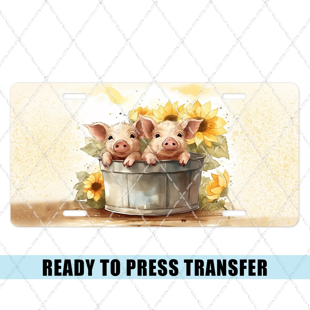 Pigs in A Bucket - License Plate Sublimation Transfer - Ready to Press ...