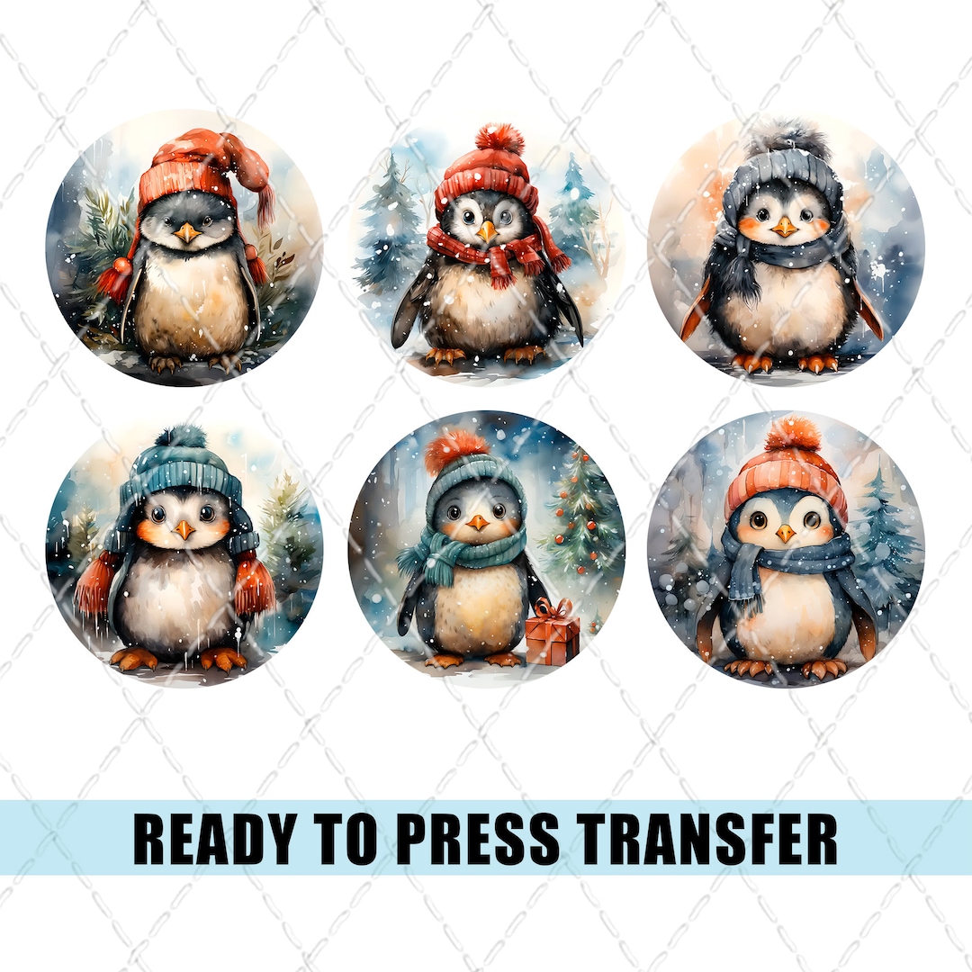 Christmas Penguins Sublimation Transfer Ready to Press Heat Transfer ...
