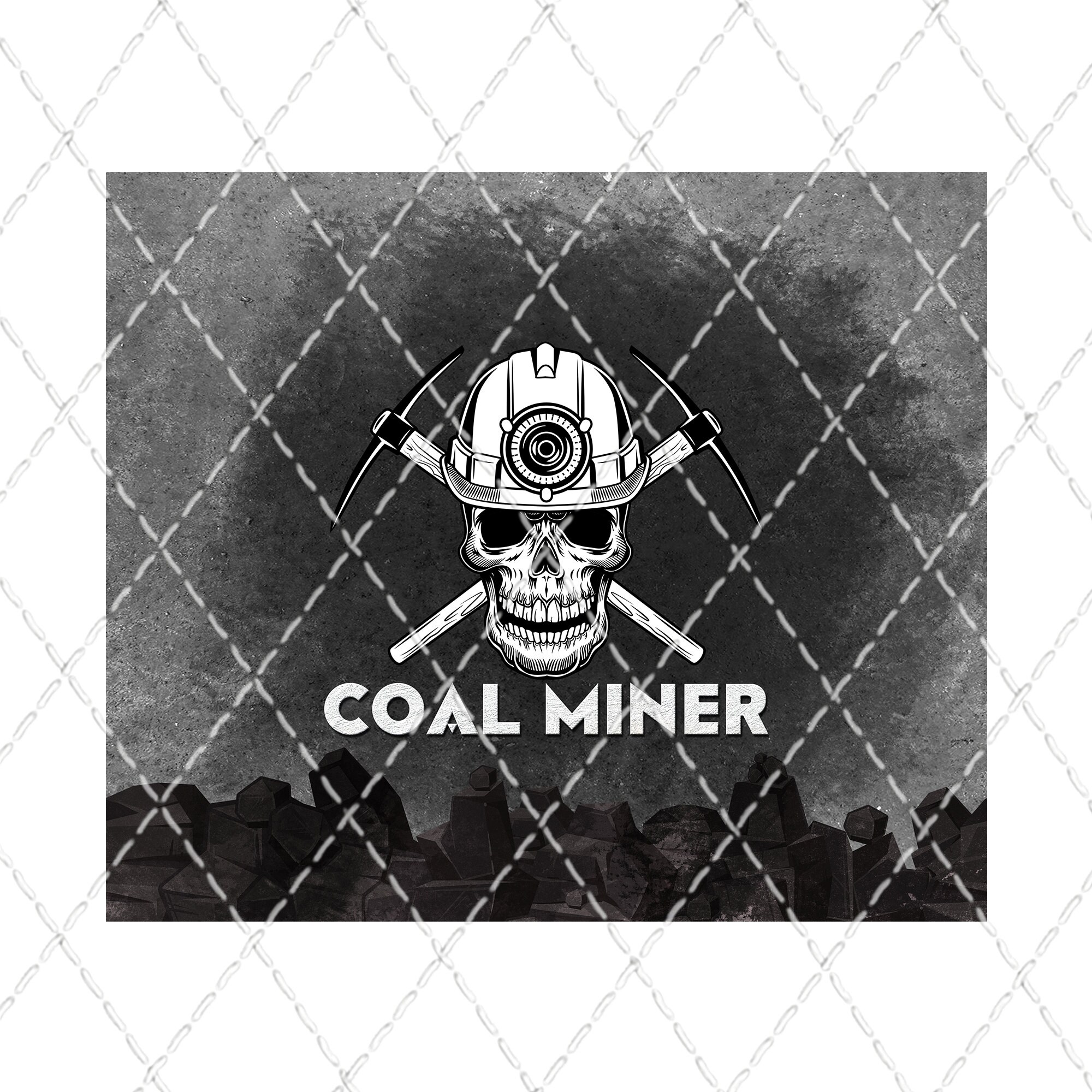 Coal Miner Skull Tumbler Design: 20 OZ PNG (digital Download) - Etsy